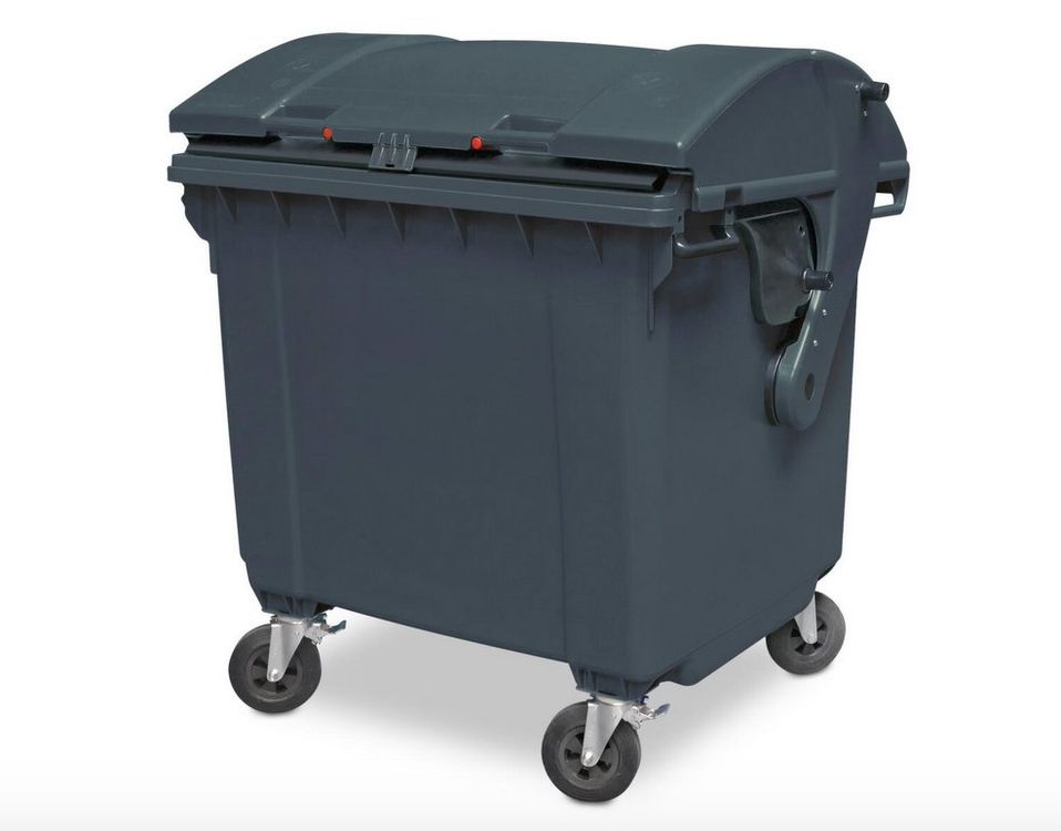 Müllcontainer mit Schiebedeckel, 1100 l, grau Industrie (Neu (gemäss ...