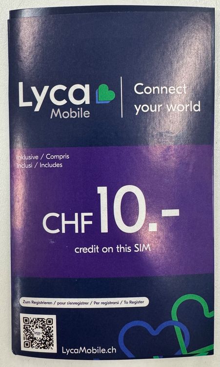 Lyca Mobile SIM Karte inkl. 10.00 Fr. Guthaben (Neu und ...
