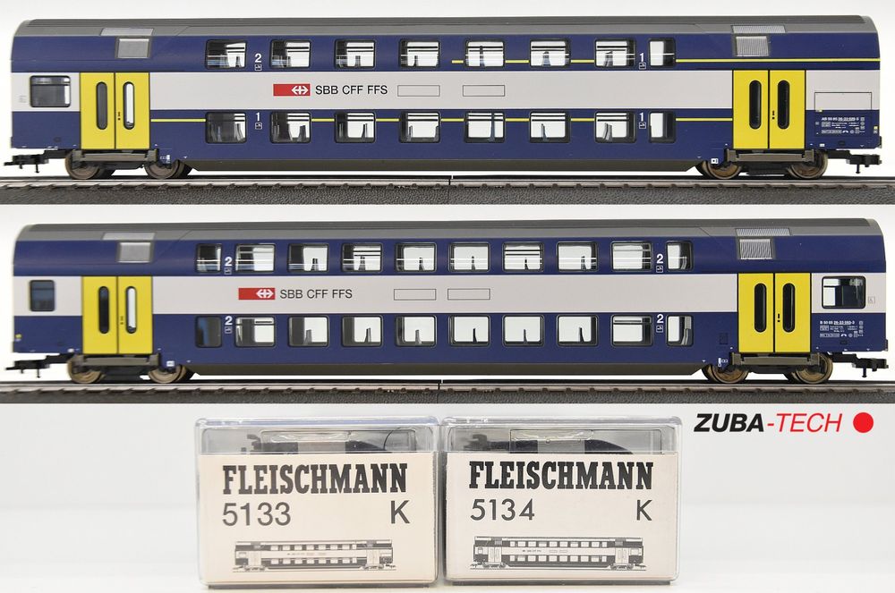 Fleischmann 2x Doppelstockwagen DPZ S-Bahn Zürich SBB H0 GS (Gebraucht) in St. Gallen für CHF 91 ...