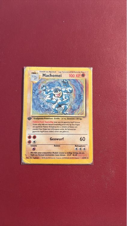 Machomei - Pokemon Karte - 8/102 - First Edition (Gebraucht) in Kaiseraugst für CHF 7 – mit ...
