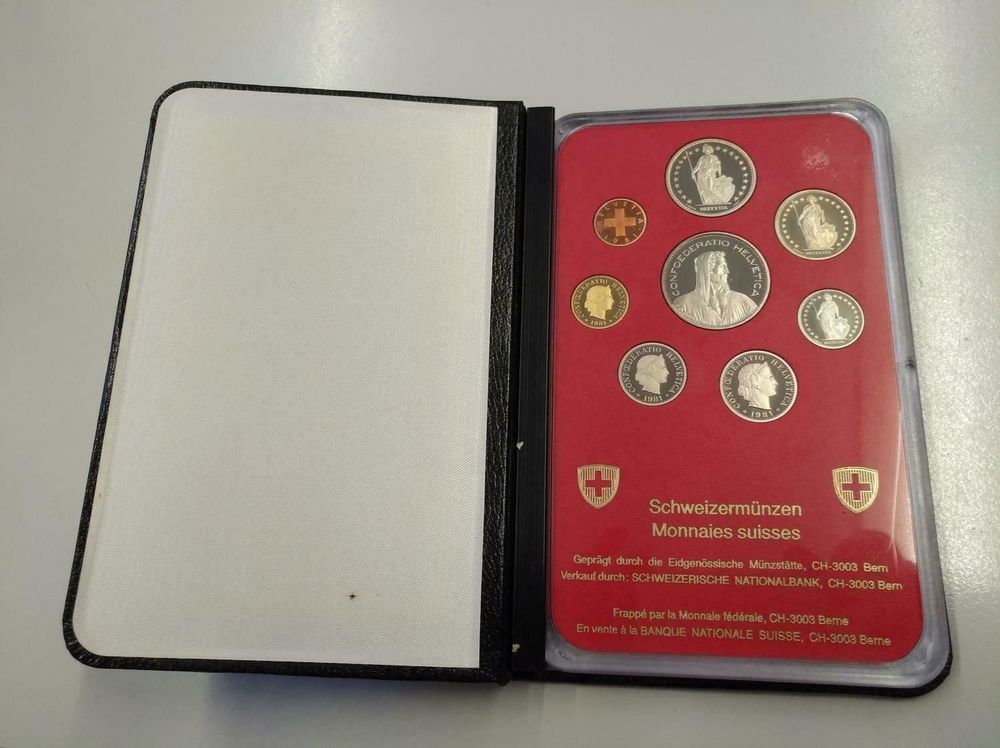 (672) Münzsatz 1981 PP im schwarzen Etui (Gebraucht) in für CHF 23 – mit Lieferung auf Ricardo ...