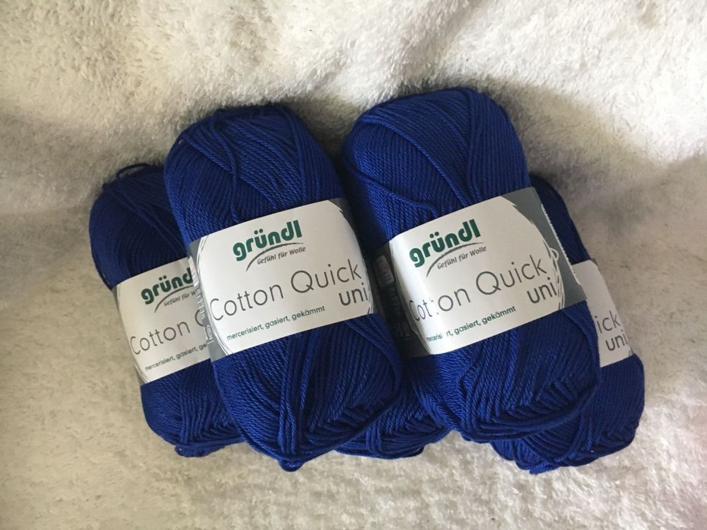 Cotton Quick uni gründl 100%Baumwolle 135 blau NS.3-4 50g (Neu und ...