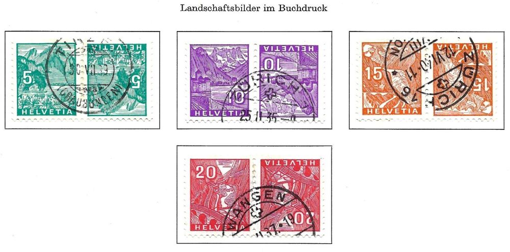 Kehrdrucke Landschaften v.1935/36, K28-K31 gest. ʘ KP 50 | Kaufen auf Ricardo