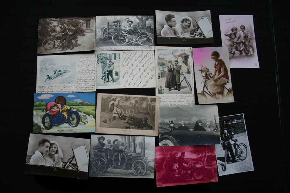 15 Cartes postales auto, moto, velo année dès 1899 (Gebraucht) in ...