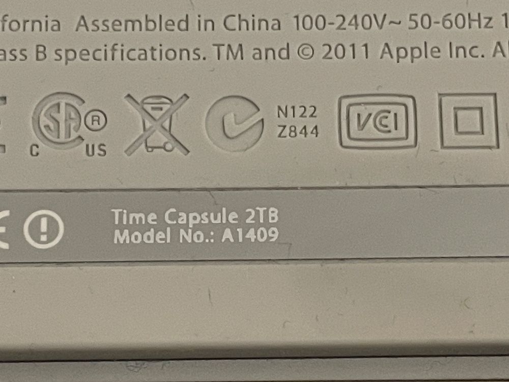 Apple Airport Time Capsule 2TB - A1409 mit Netzkabel (Gebraucht) in ...