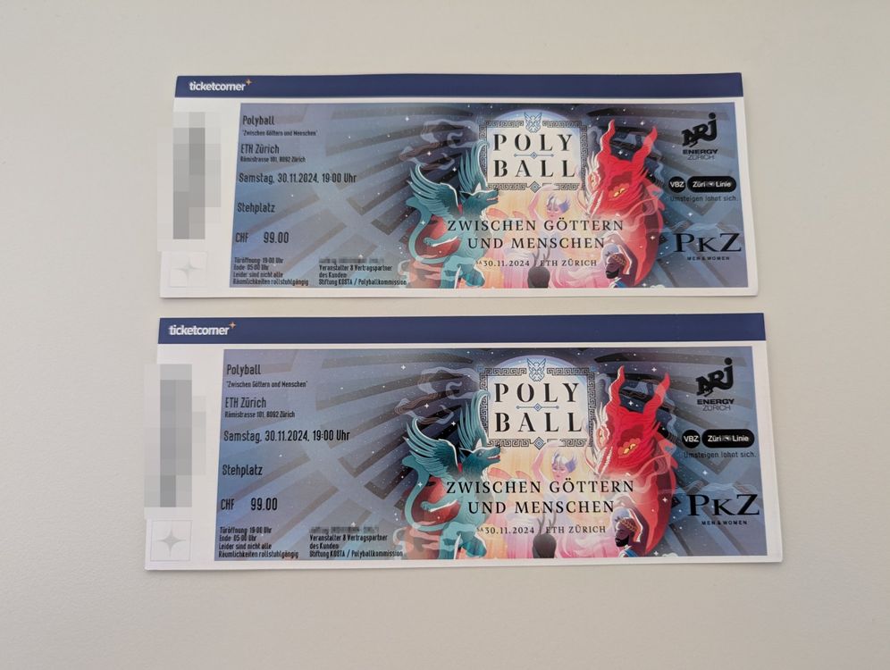 2x Polyball Ticket 2024 (Neu und originalverpackt) in Zürich für CHF 304 – mit Lieferung auf ...