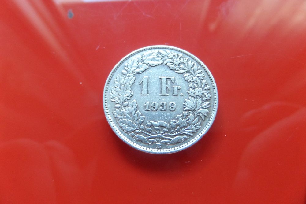 Alter Schweizer 1 Fr 1939 vorz bis SILBER Münze sehr schöne (Gebraucht) in Glis für CHF 3 – mit ...
