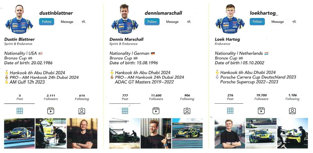 Autogrammkarte Dennis Marschall / Dustin Blattner, GTWC 2024 | Kaufen ...