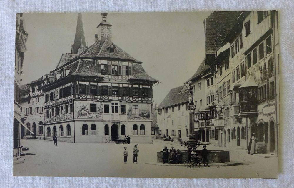 AK STEIN AM RHEIN SH, Rathaus, Brunnen, belebt (Gebraucht) in Wallisellen für CHF 6 – mit ...