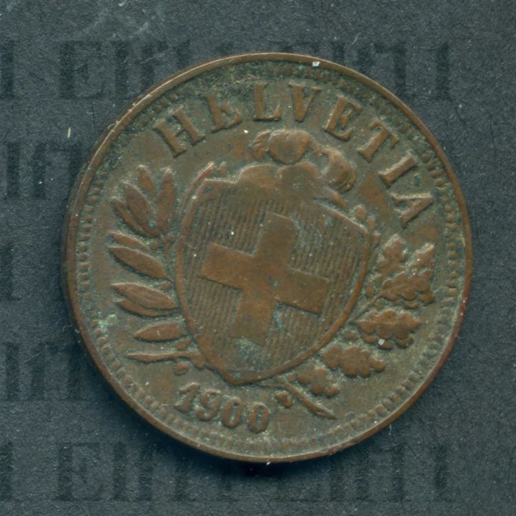 CHF___0.02 1900 ss Abart (15 Grad Verdrehung) 2 Rappen (Gebraucht) in Widnau für CHF 20 – mit ...