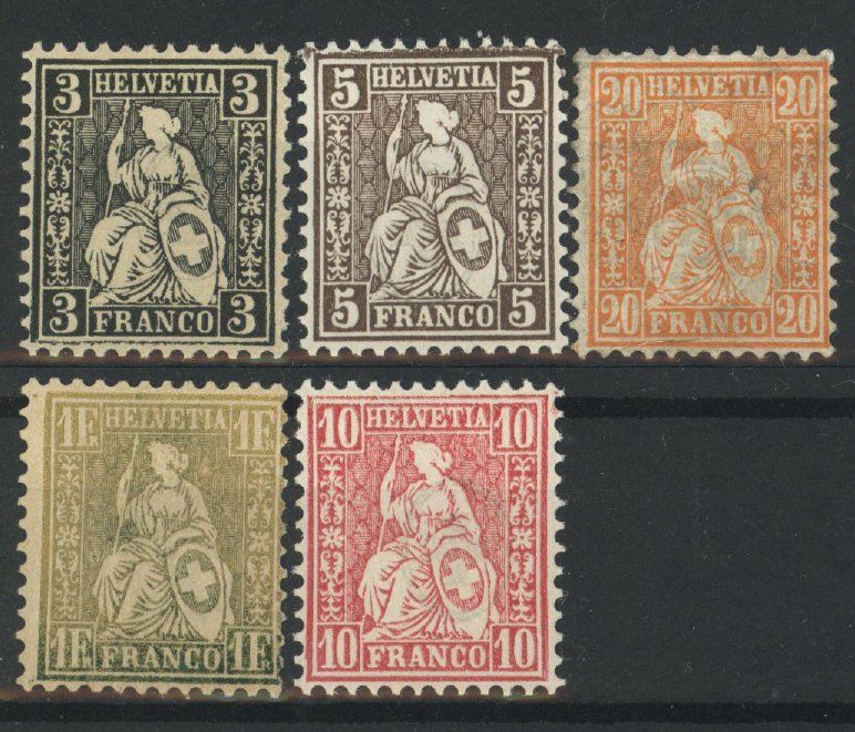 1862–1878, Sitzende Helvetia, weisses Papier **(*), SKB 73.– (Gebraucht) in Willisau für CHF 15 ...