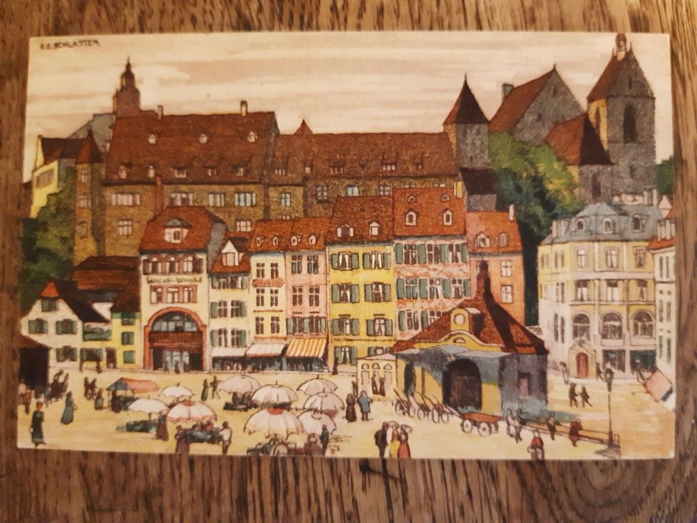 Künstler-Postkarte Basel Lohnhof, E.E. Schlatter ung. (Gebraucht) in ...