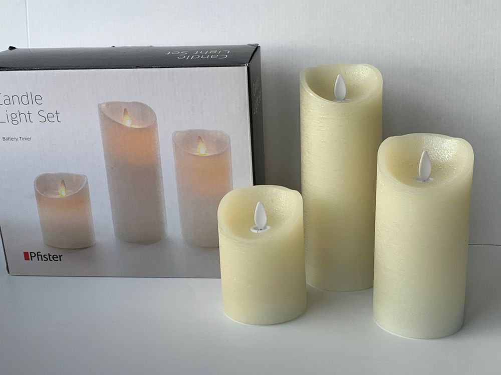 3er Set grosse Kerzen mit Timerfunktion (Neu und originalverpackt) in ...