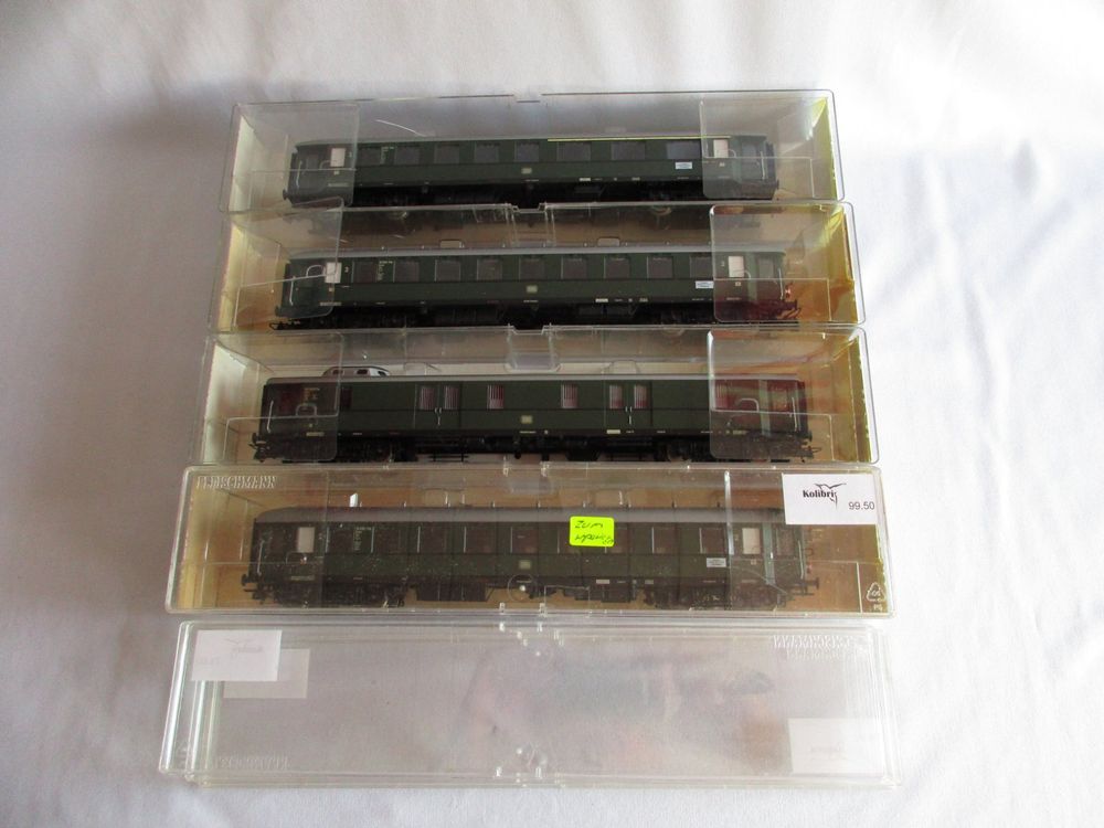 Fleischmann HO/GS 3 Stk.Personenzugwagen DB grün in OVP (106 (Gebraucht ...