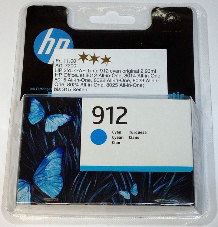 HP 3YL77AE Tinte 912 cyan original 2,93ml (Neu (gemäss Beschreibung ...