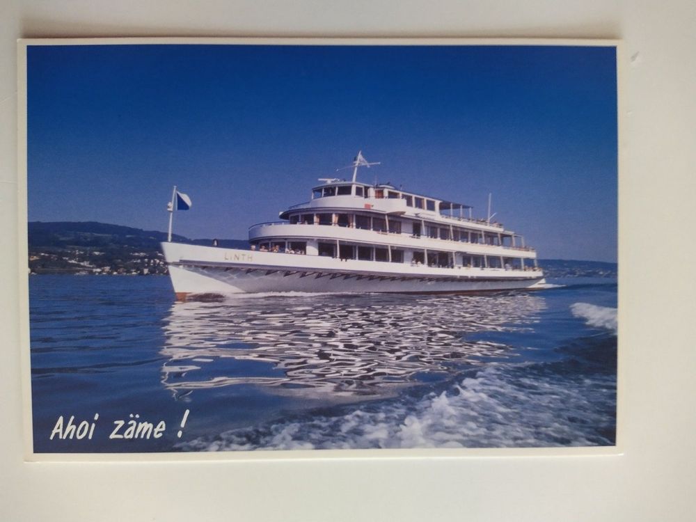 Postkarte Zürichsee Dampfschiff "Linth" 🛳️💙🌊 (Gebraucht) in Ohmstal für CHF 1 – mit Lieferung ...