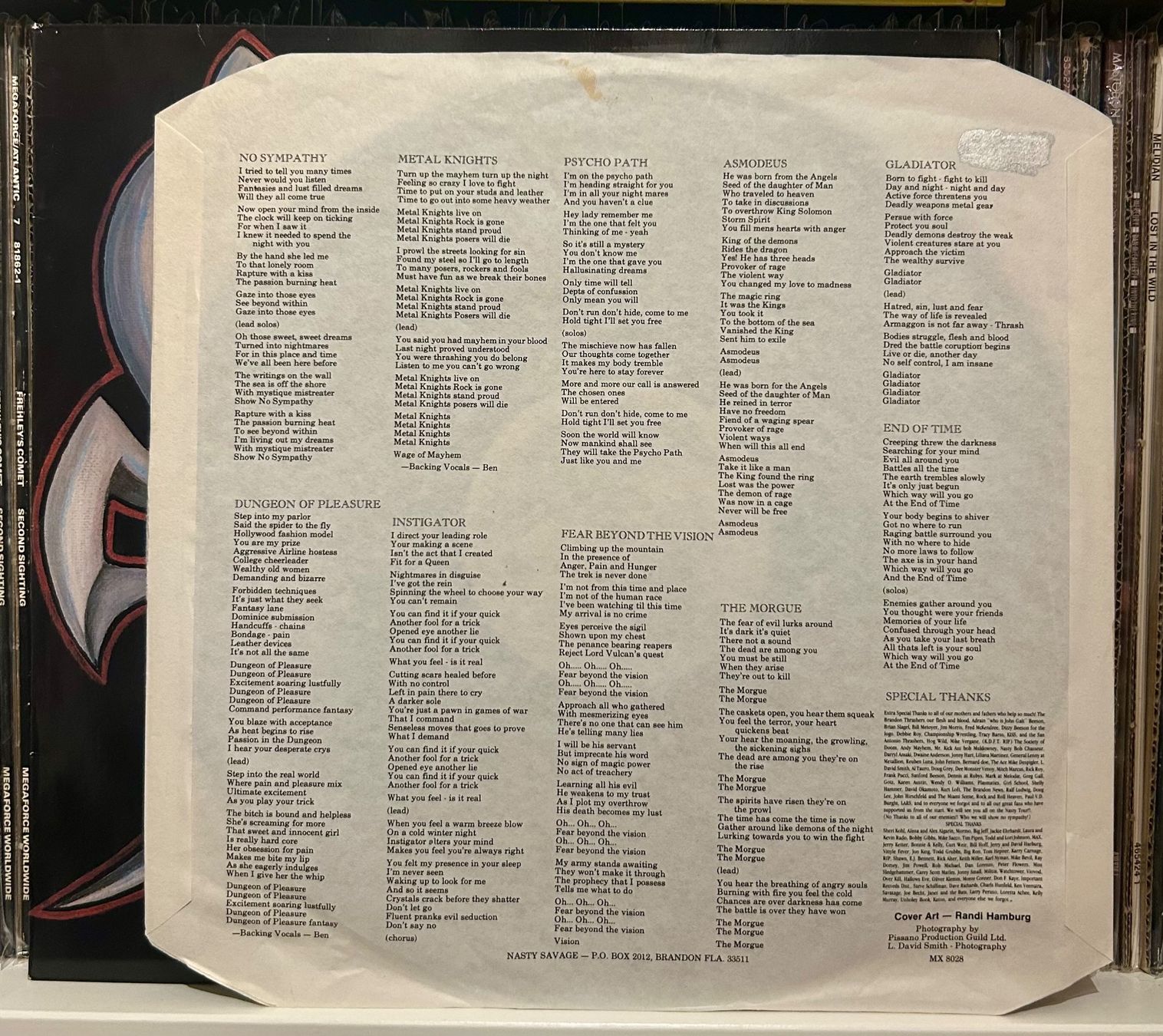 NASTY SAVAGE „S/T“ ORG 1985 1st Press LP VINYL MEGARAR (Gebraucht) in ...