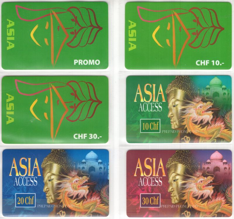 ASIA / ASIA ACCESS - 6 Schweizer Prepaid Telefonkarten | Kaufen auf Ricardo