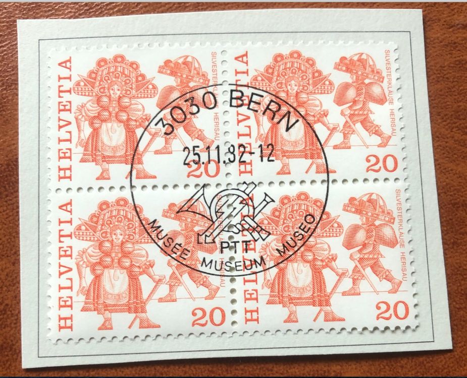 4 er Block Nr.596 mit Papier Stempel Bern (Gebraucht) in Aarau für CHF ...