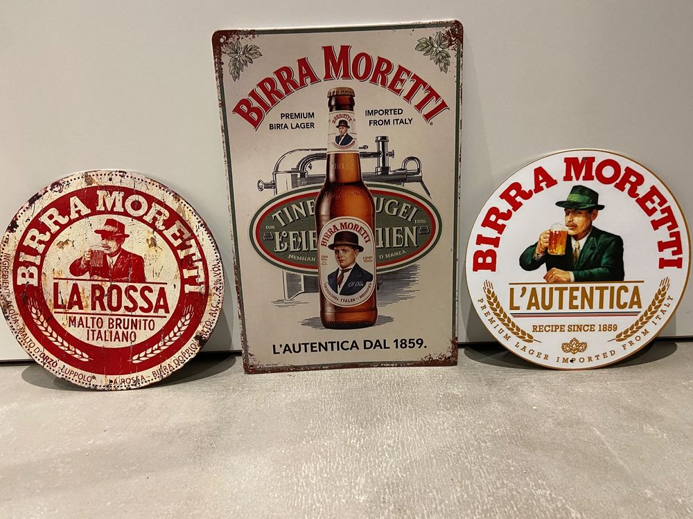 Birra Moretti L’autentica Bier BEER NEU / Blechschilder! (Neu und ...