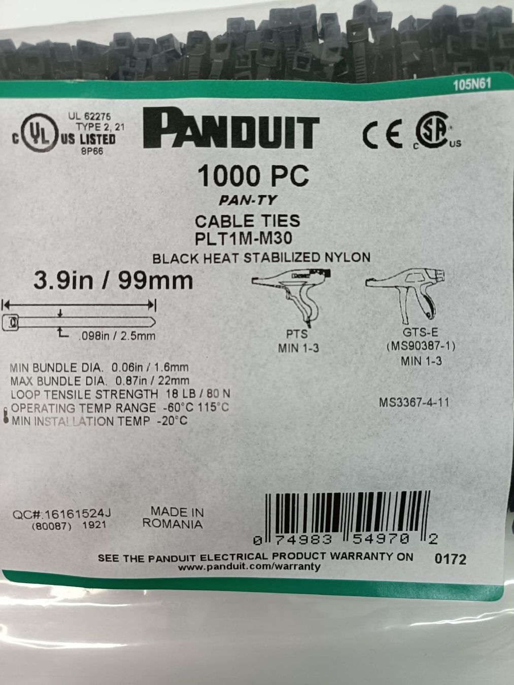 Panduit Kabelbinder 1000stk. (Neu (gemäss Beschreibung)) in Heerbrugg ...