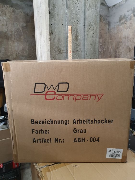 Neuwertiger, grauer TRESKO Arbeitshocker ABH-004 (Neu und ...