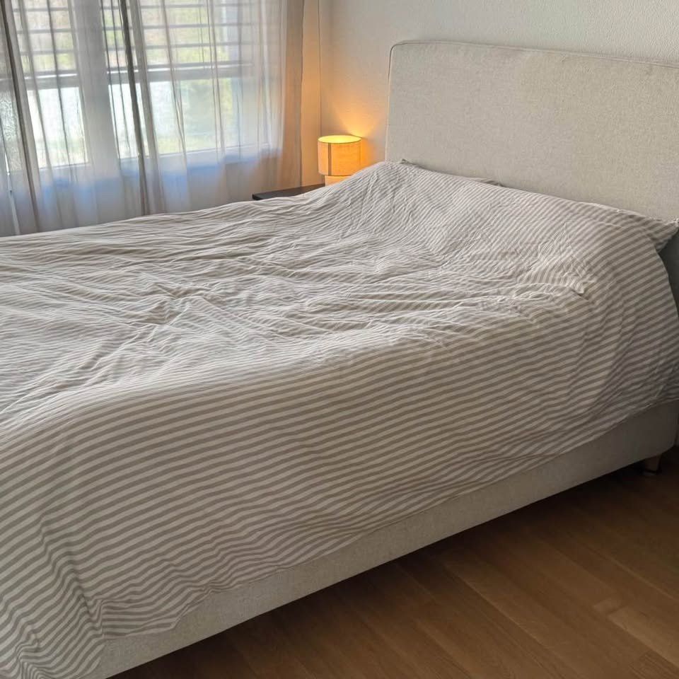 IKEA DUNVIK Bett mit TUSSÖY Memory-Foam-Topper + Matratze (Gebraucht ...
