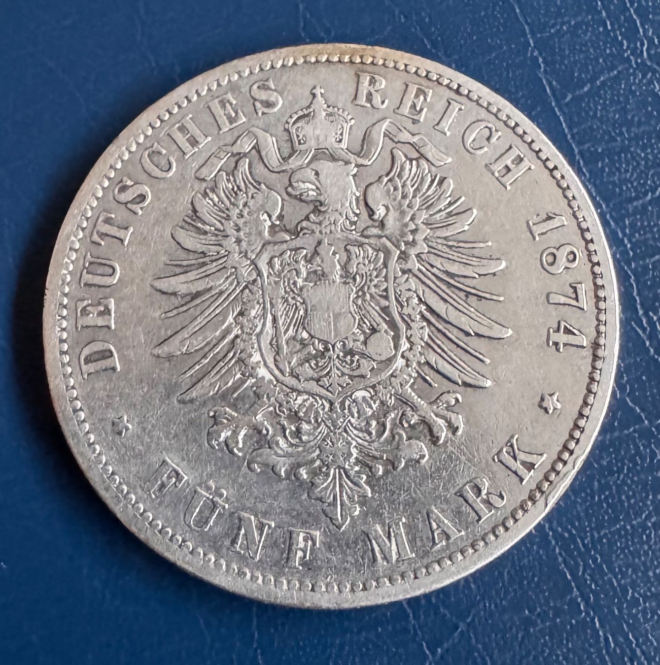 5 Mark Deutsches Reich 1874, Wilhelm, Silbermünze Top! (Gebraucht) in ...