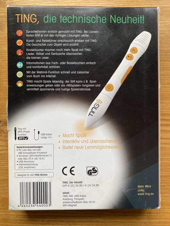 Ting Hörstift - Der interaktive Lernstift für Kinder. (Gebraucht) in Zürich für CHF 15 – mit ...