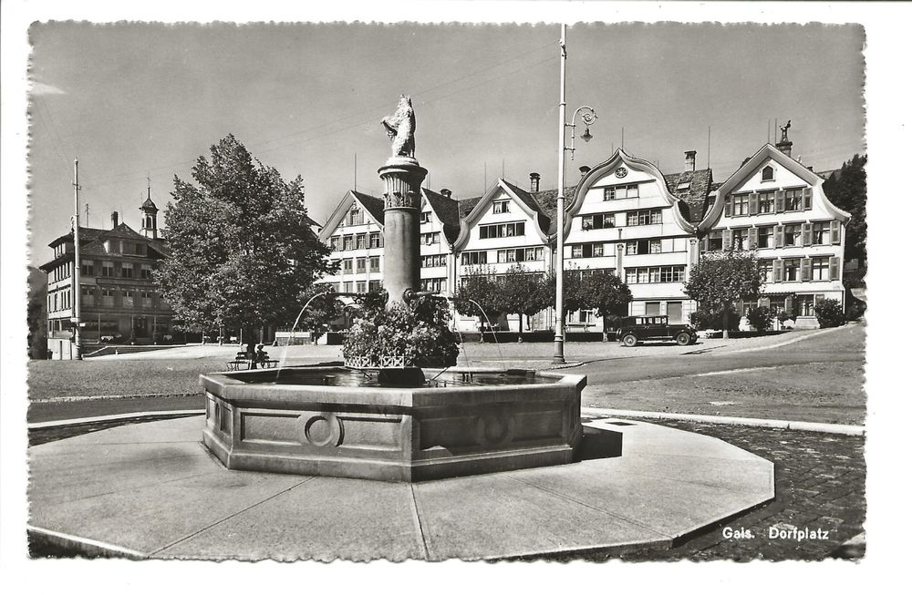 Gais (AR) Dorfplatz mit Brunnen - echt Foto-AK - 1946 (Gebraucht) in Engelburg für CHF 7.9 – mit ...