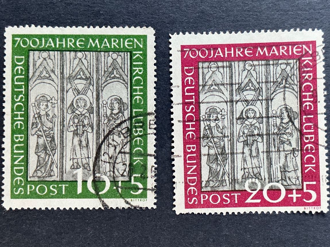BRD 1951 Marienkirche Mi 139-140 Kat. 80.-- schön und rar (Gebraucht ...