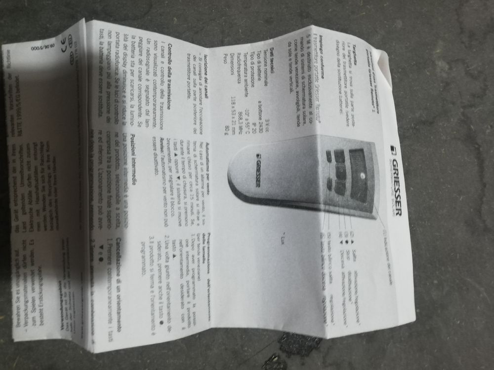 Griesser Handsender 1Kanal grau zu Storen und Rolladen (Neu und originalverpackt) in Rapperswil ...