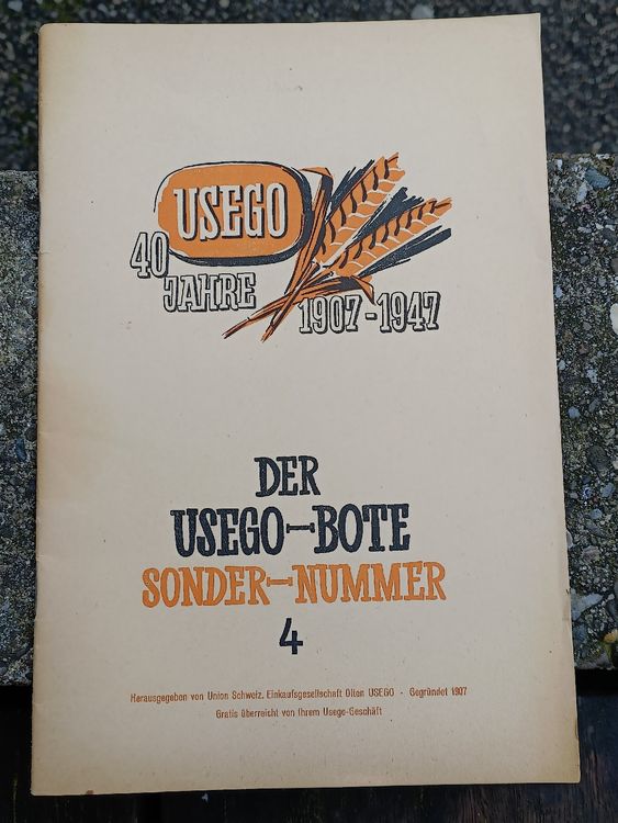 Alte Werbe Broschüre / Usego 40 Jahre 1907-1947 Sondernummer (Gebraucht ...