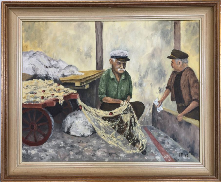 Fischer-Gemälde monogrammiert (Gebraucht) in für CHF 25 – mit Lieferung ...