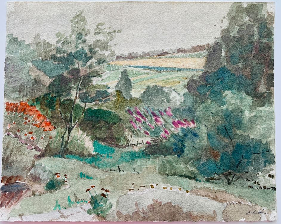 Landschaft Aquarell unleserlich signiert | Kaufen auf Ricardo