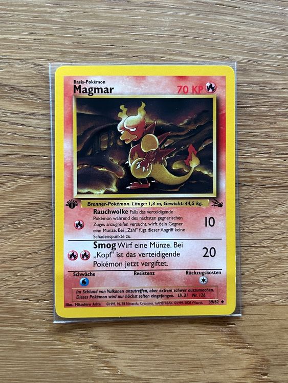 *1st Edition Magmar 39/62 Fossil Set Pokémon | Kaufen auf Ricardo