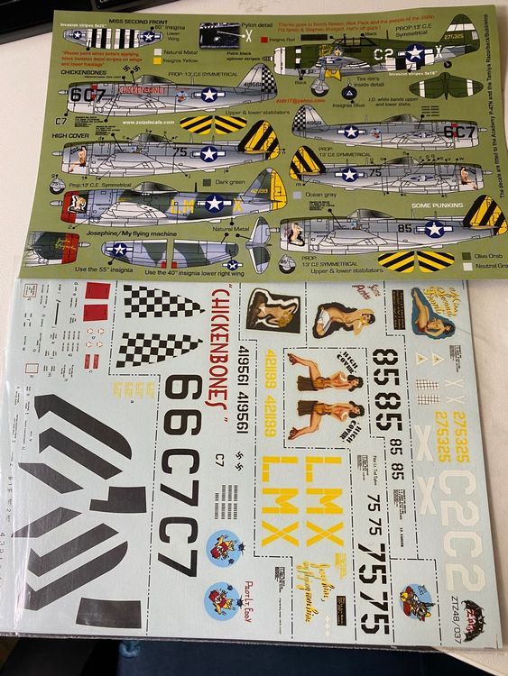 1/48 P-47 THUNDERBOLT DECALS (Gebraucht) in MÜHLEDORF/SO für CHF 20 ...