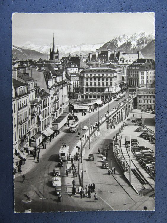 AK VD LAUSANNE LE GRAND PONT ET LES ALPES AUTO OLDTIMER 1961 (Gebraucht) in Ettingen für CHF 4. ...
