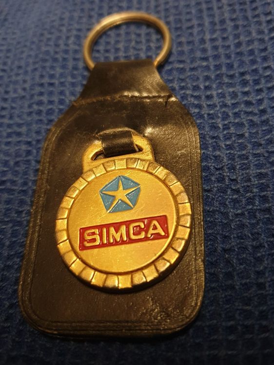 Simca Schlüsselanhänger key fob vintage Metall Leder neu (Neu (gemäss ...