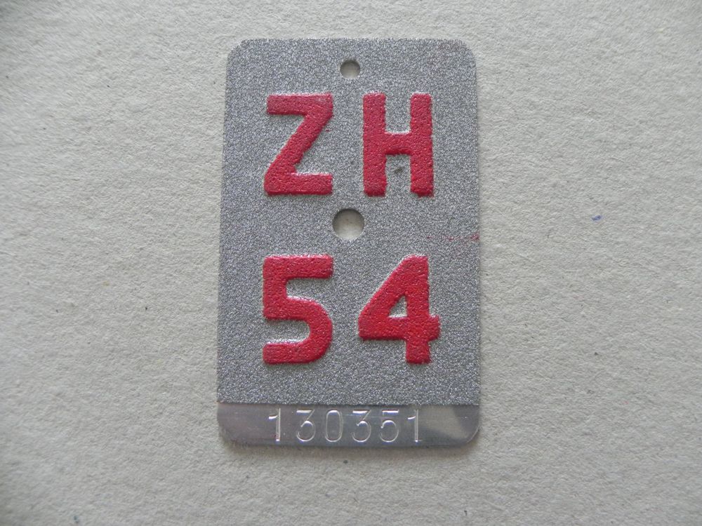 Velonummer Velo Rad ZH 1954 Zürich 54 Nummer Geschenk Bike | Kaufen auf Ricardo