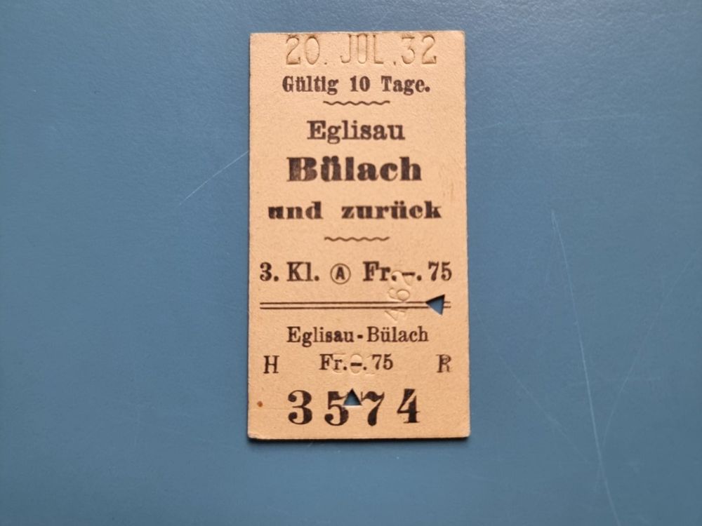 Billet Eglisau- Bülach 1932 | Kaufen auf Ricardo