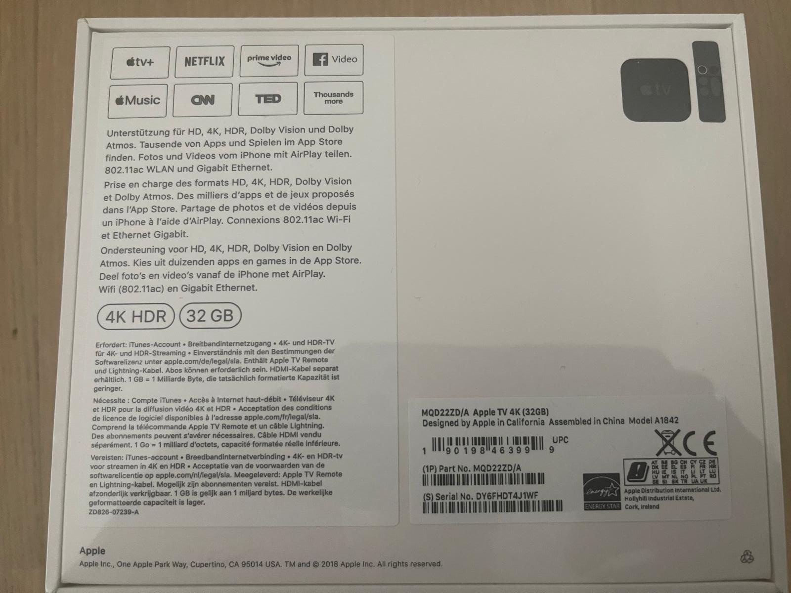 Apple TV 4K (32GB) (Neu und originalverpackt) in Kloten für CHF 56 ...
