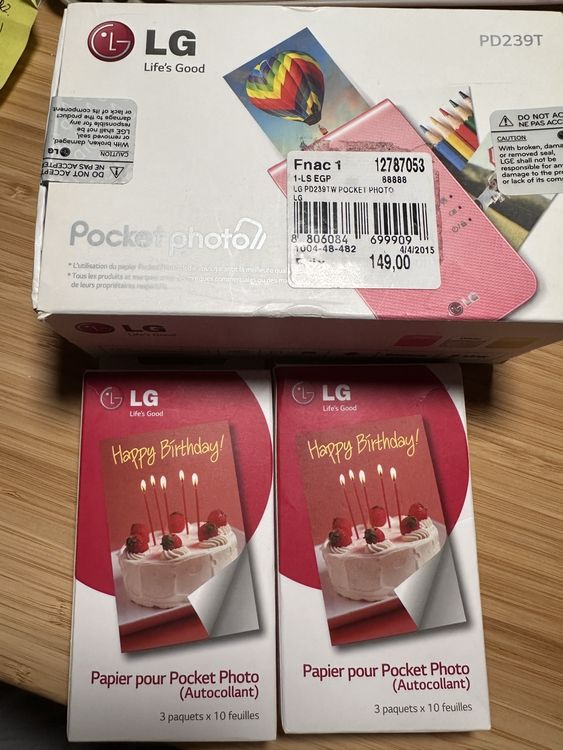 LG Pocket Photo Printer PD239T + Paper (Gebraucht) in Chêne-Bourg für ...