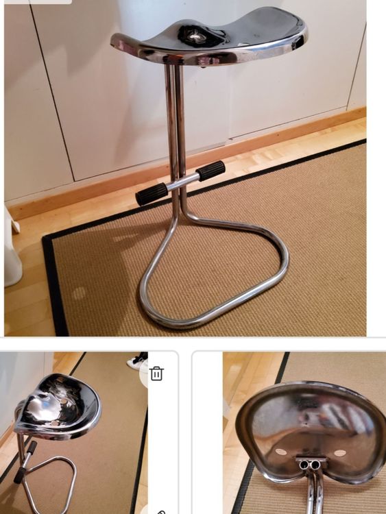 Chrom-Tractor-Hocker, Rodney Kinsman, Bieffeplast, 70er (Gebraucht) in ...