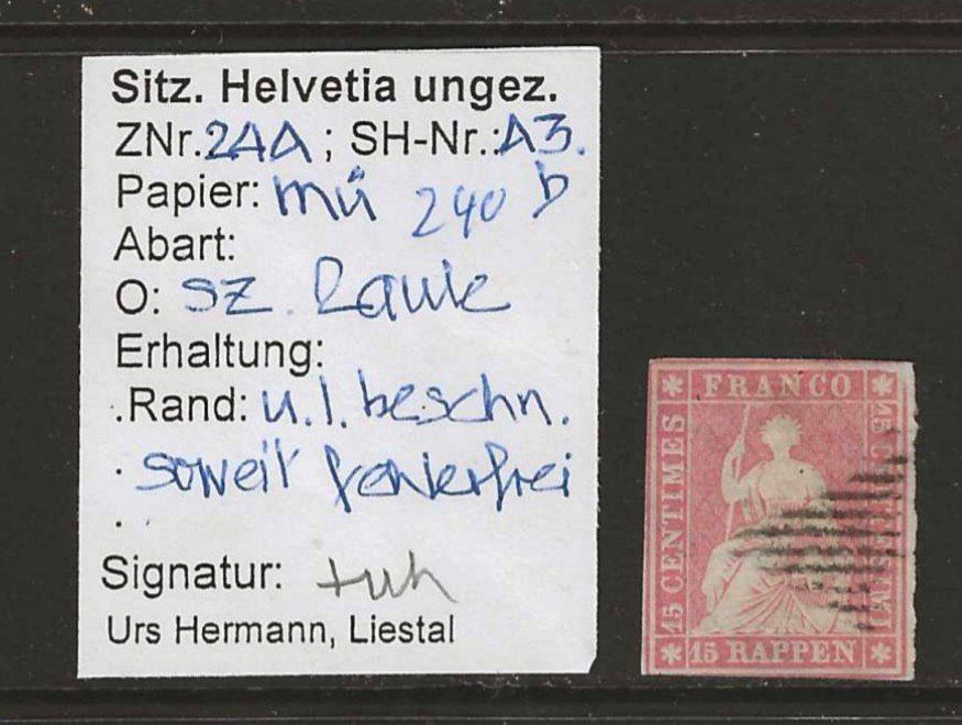 1854 : Strubel Nr. 24A mit Befund : KP 240.-- (Gebraucht) in Gümligen für CHF 24 – mit Lieferung ...