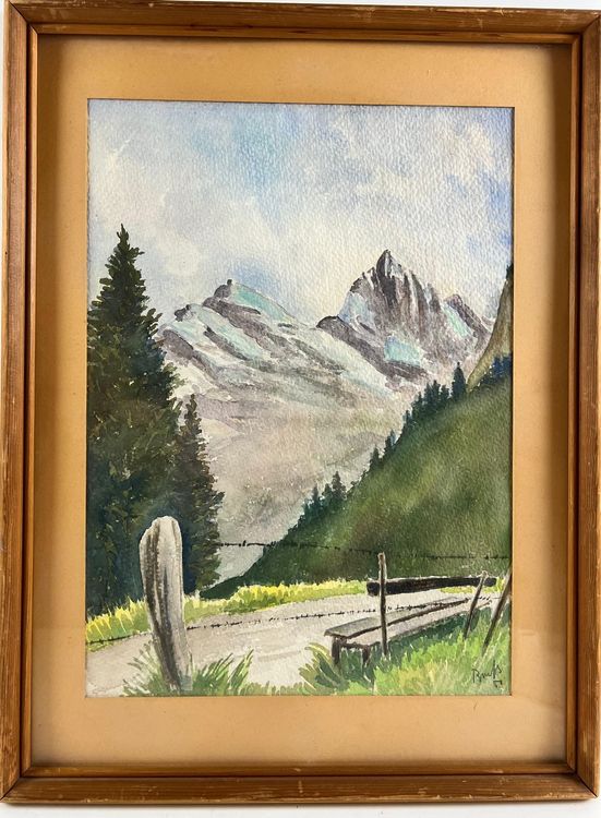 Berglandschaft Aquarell Handsigniert. | Kaufen auf Ricardo