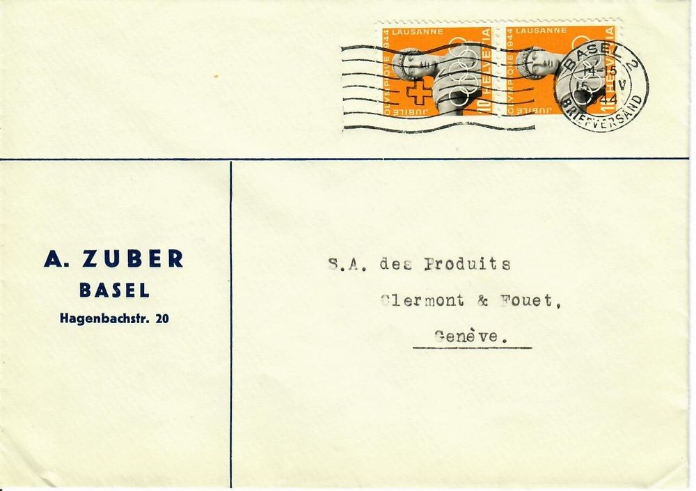 Brief, A. Zuber Basel 1944 (Gebraucht) in Hochdorf für CHF 4 – mit ...