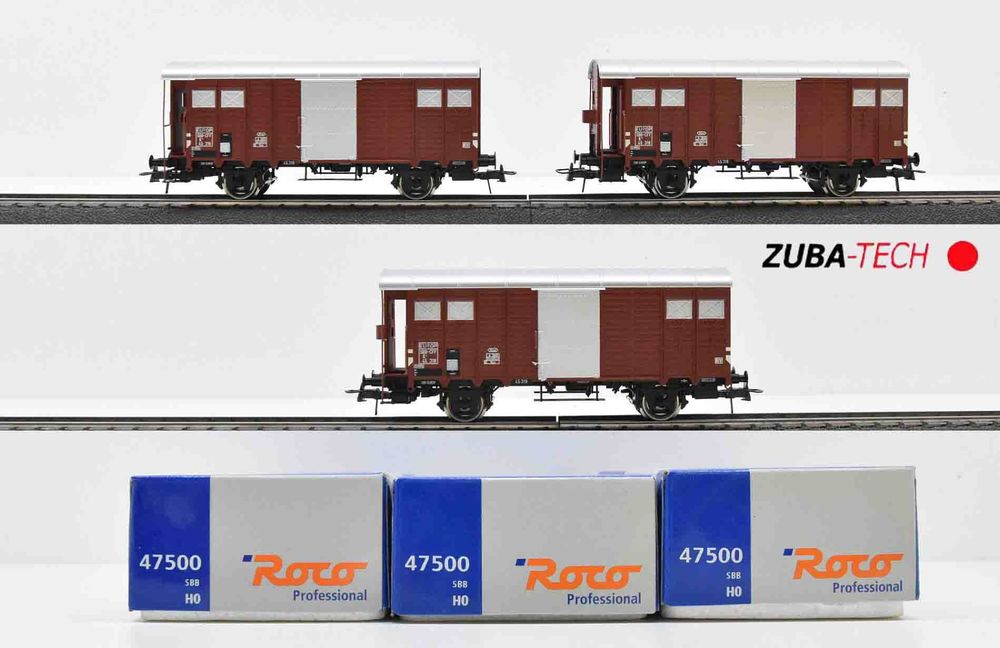 Roco 3x 47500 Gedeckte Güterwagen K3 SBB H0 GS mit OVP (Gebraucht) in ...