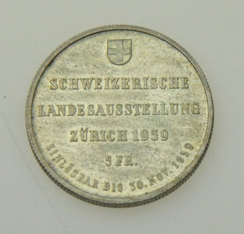 Schweiz 5 Franken 1939 Landesausstellung Silbermünze | Kaufen auf Ricardo