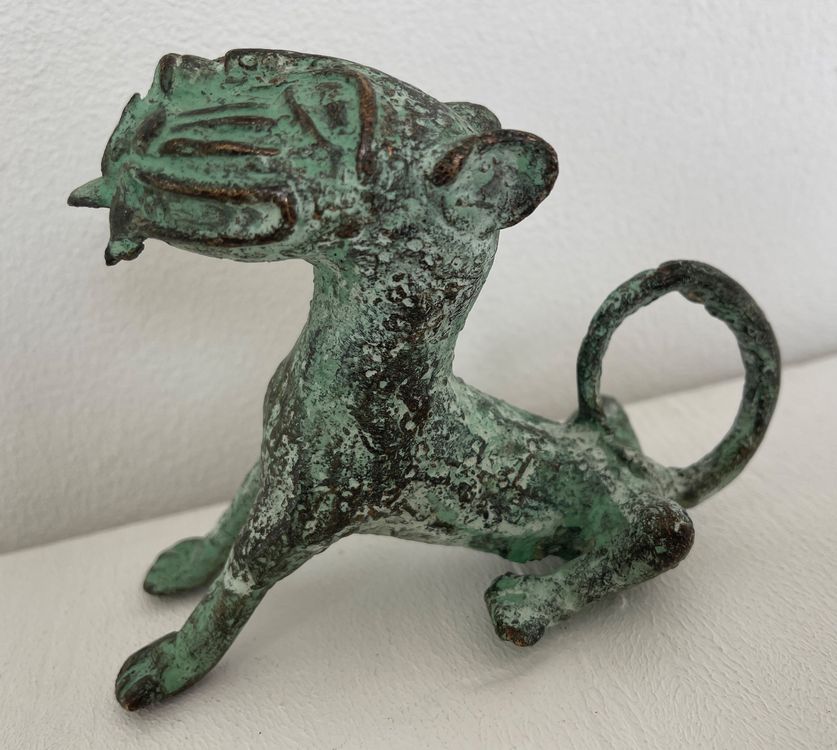 feiner alter Leopard Bronze Benin Höhe 10,5 cm Länge 13 cm | Kaufen auf Ricardo